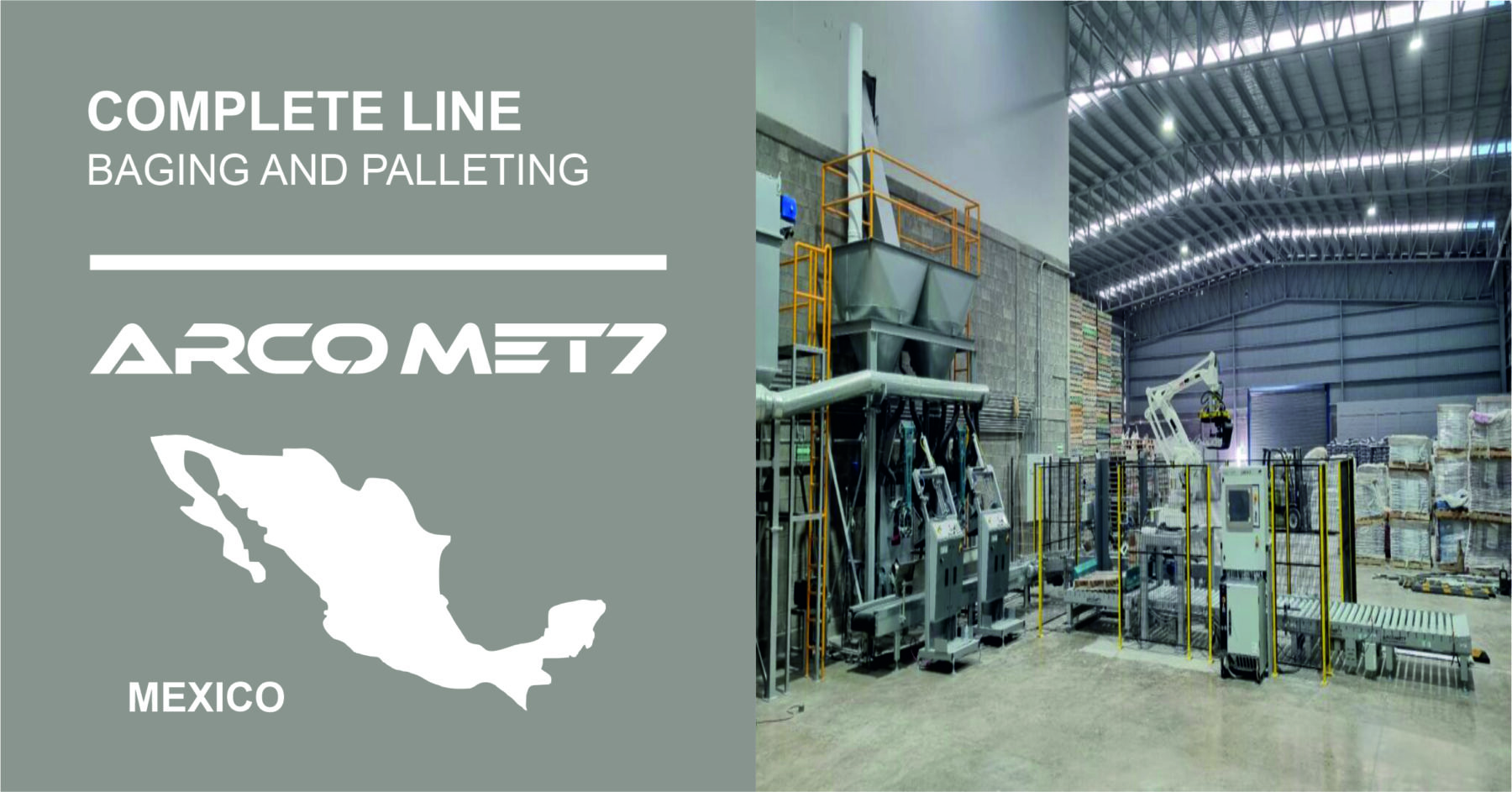 BAGING AND PALLETING LINE FOR DRY MORTAR IN MEXICO - ARCO MET7